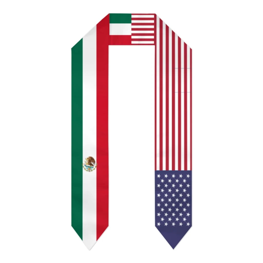 Graduation Sash Mexico American usa Flag scarf Shawl Stole Sapphire ...