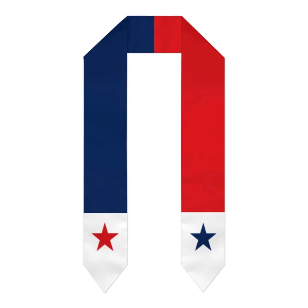 Graduation Sash Panama Flag scarf Shawl Stole Sapphire Blue with Star ...