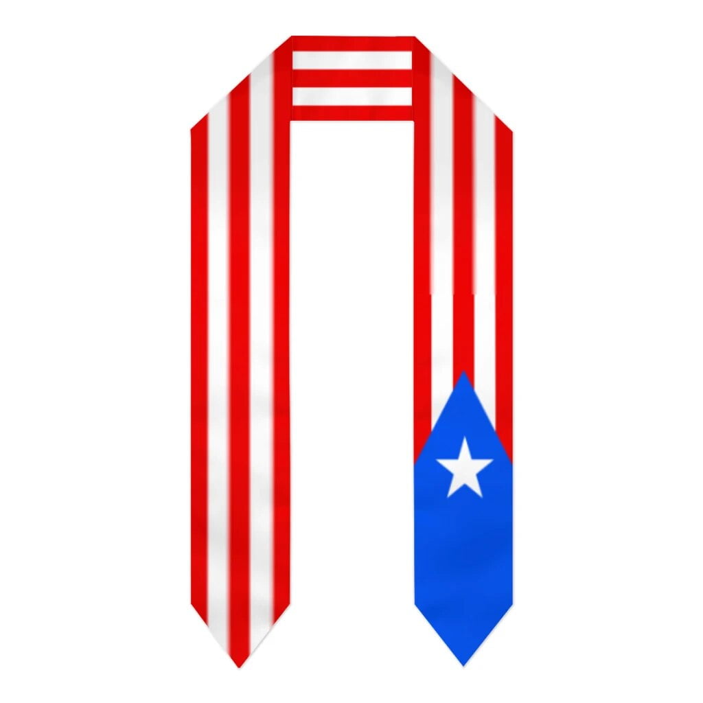 Graduation Sash Puerto Rico Flag scarf Shawl Stole Sapphire Blue with ...