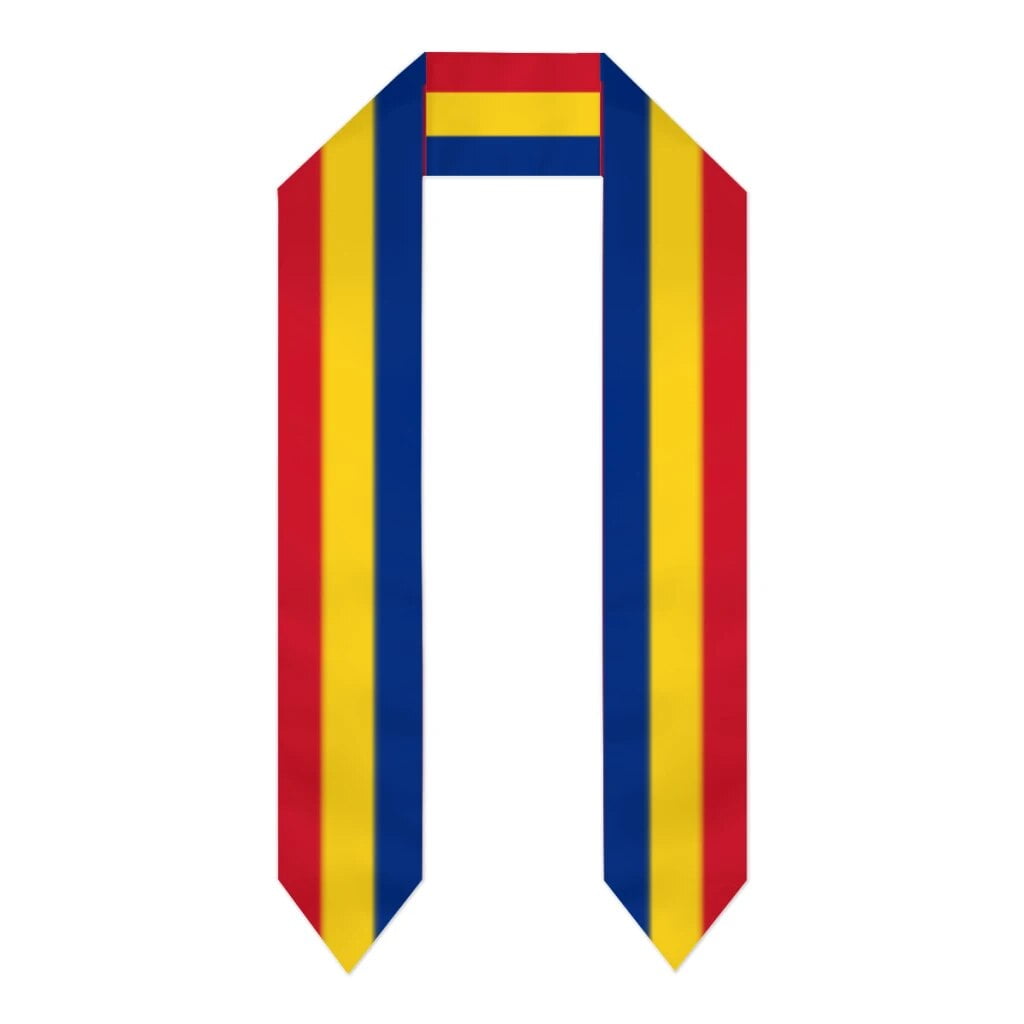 Graduation Sash Romania Flag scarf Shawl Stole Sapphire Blue with Star ...