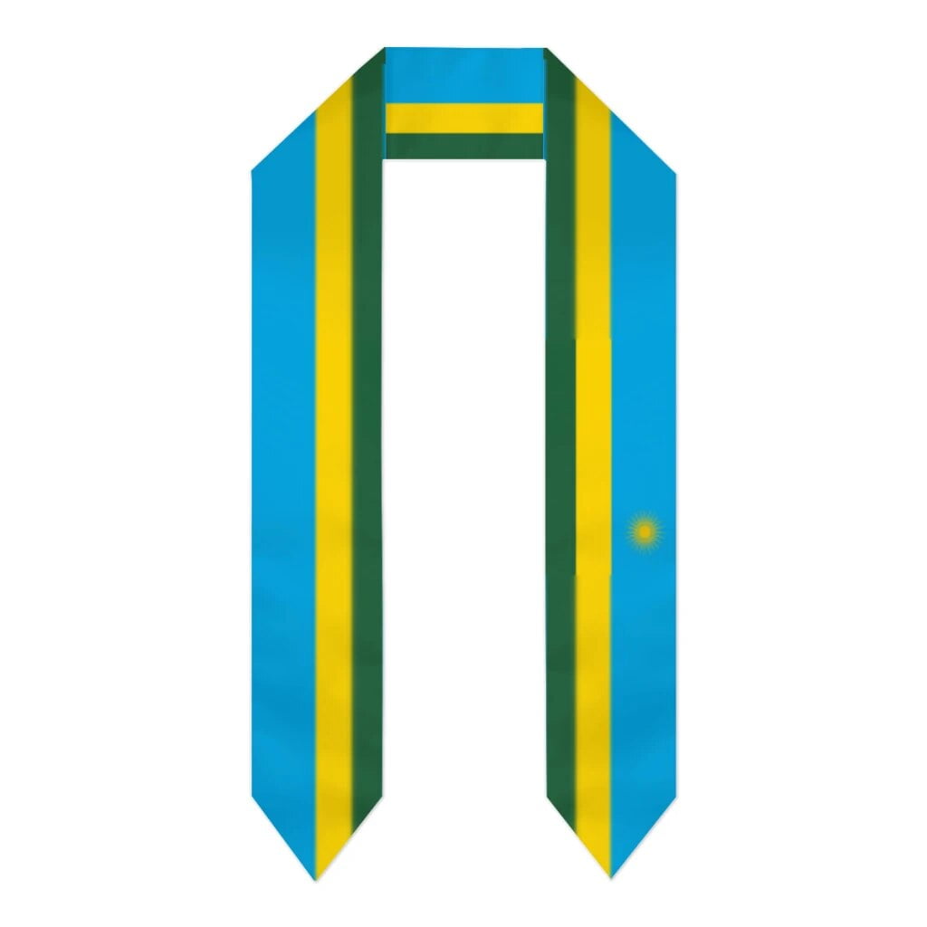Graduation Sash Rwanda Flag scarf Shawl Stole Sapphire Blue with Star ...