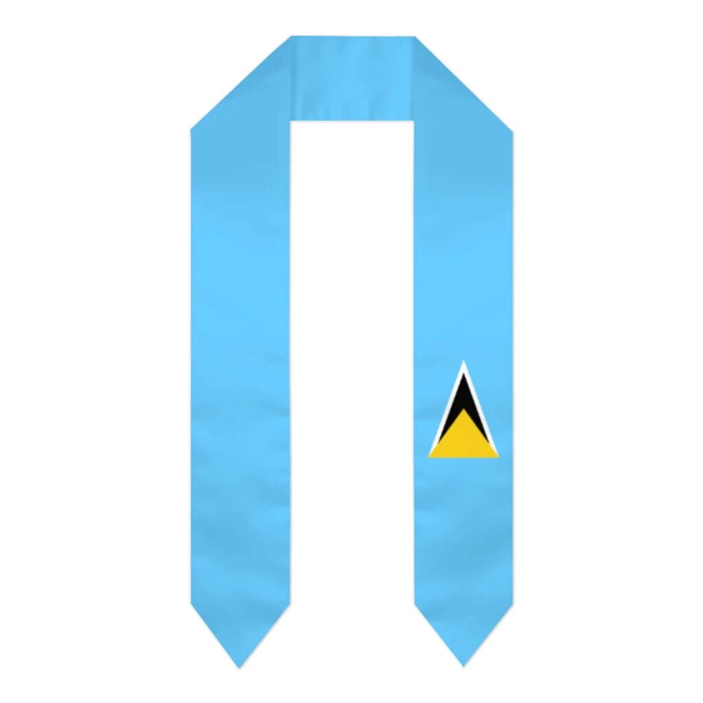 Graduation Sash Saint Lucia Flag scarf Shawl Stole Sapphire Blue with ...