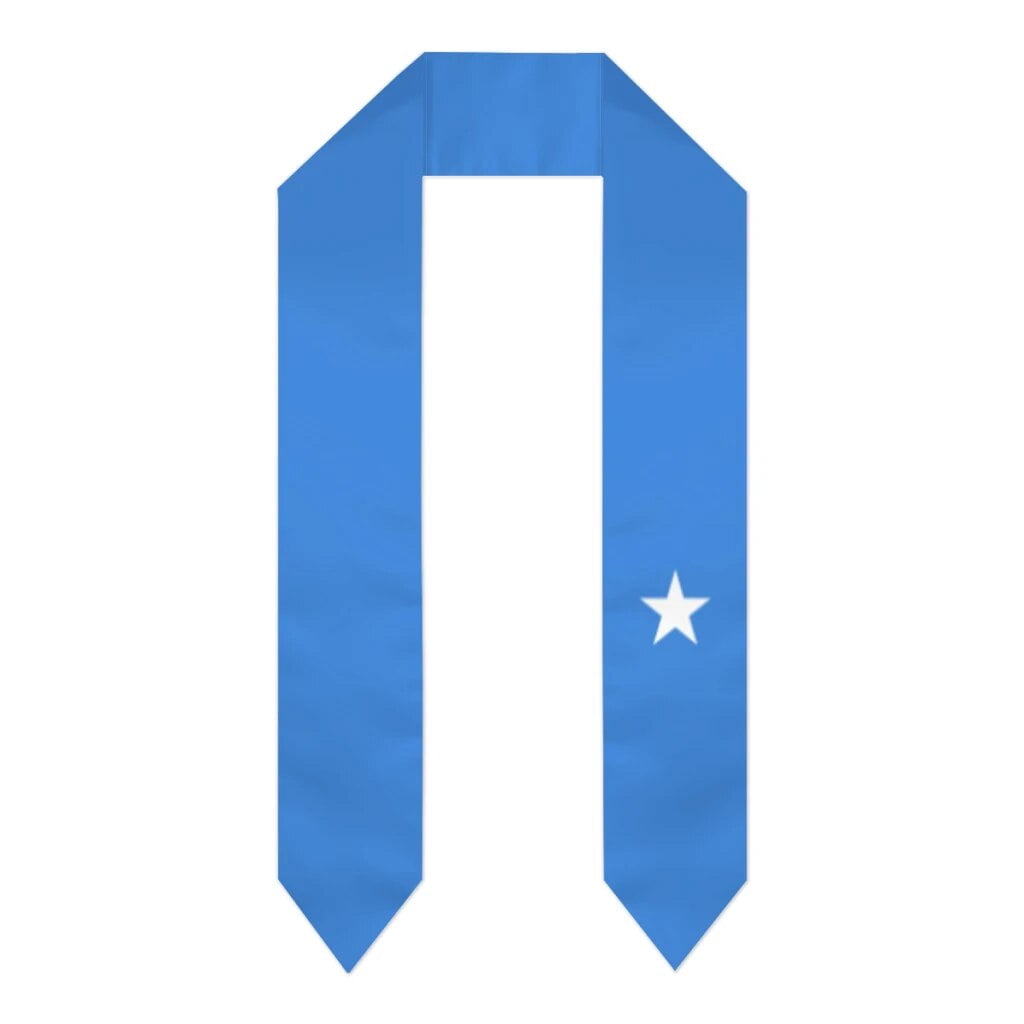 Graduation Sash Somalia Flag scarf Shawl Stole Sapphire Blue with Star ...
