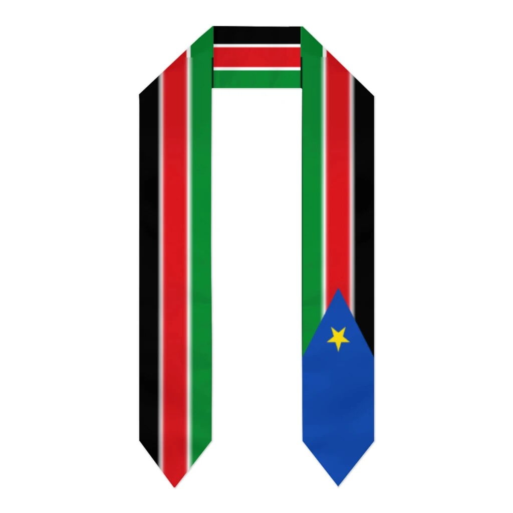 Graduation Sash South Sudan Flag scarf Shawl Stole Sapphire Blue with ...