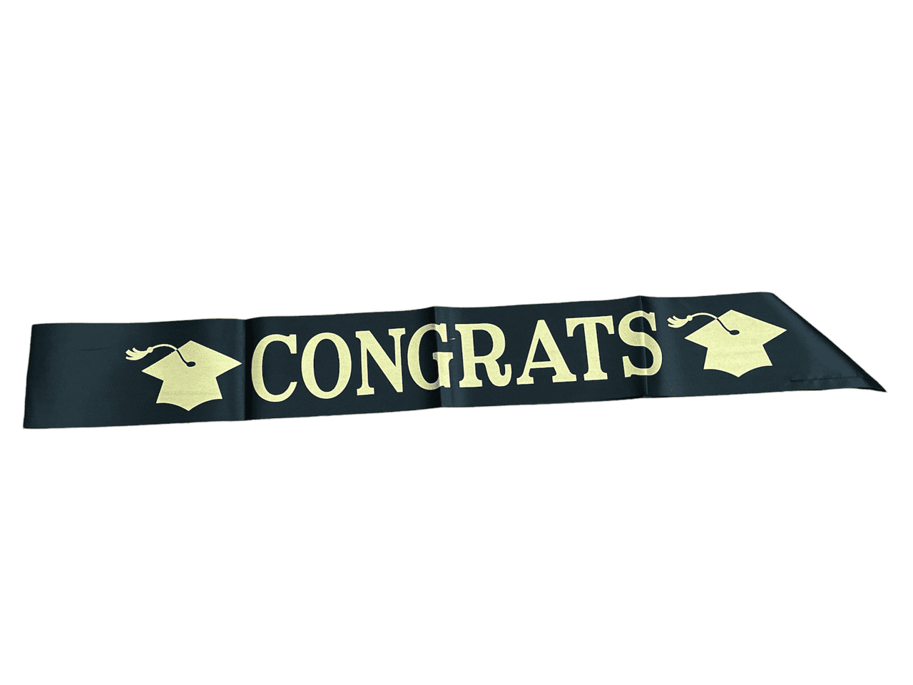Congrats Graduation Sash Stole, Grad Party Decorations; Black 33.5in x ...