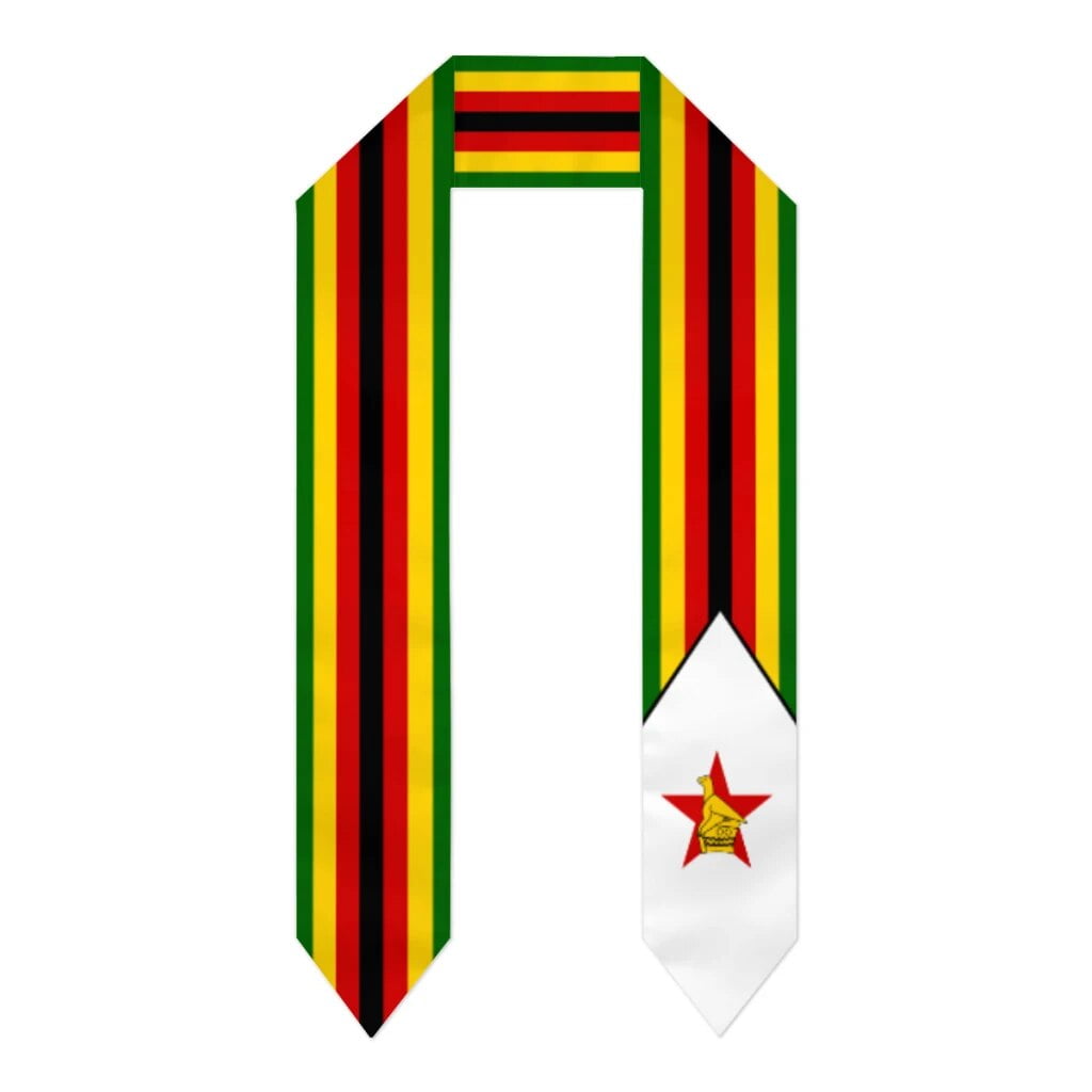 Graduation Sash Zimbabwe Flag scarf Shawl Stole Sapphire Blue with Star ...