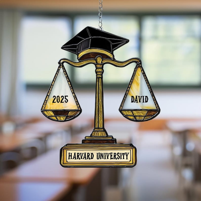 Graduation Scale Suncatcher Personalized Acrylic Window Hanging Justice ...