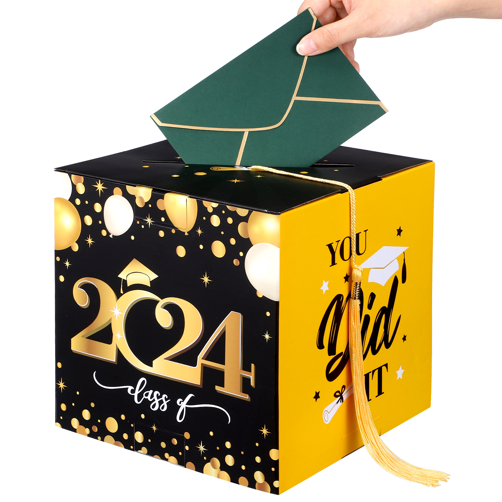 HOMEMAXS Graduation Gift Card Box for Party with Large Opening Color ...
