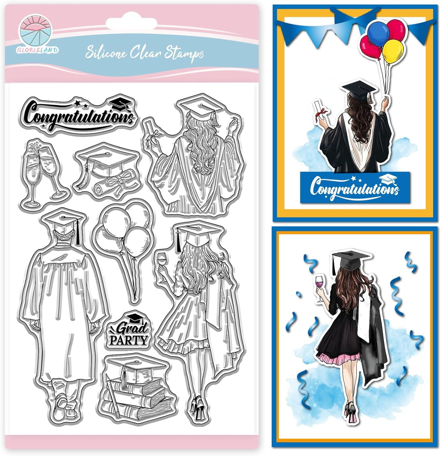 Graduation Season Clear Stamps for Scrapbooking Graduation Lady Man ...