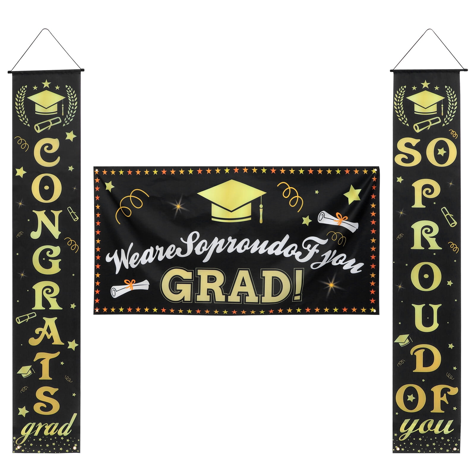 Graduation Season Couplet Flags Ornament Grad Party Decor Happy Grad ...