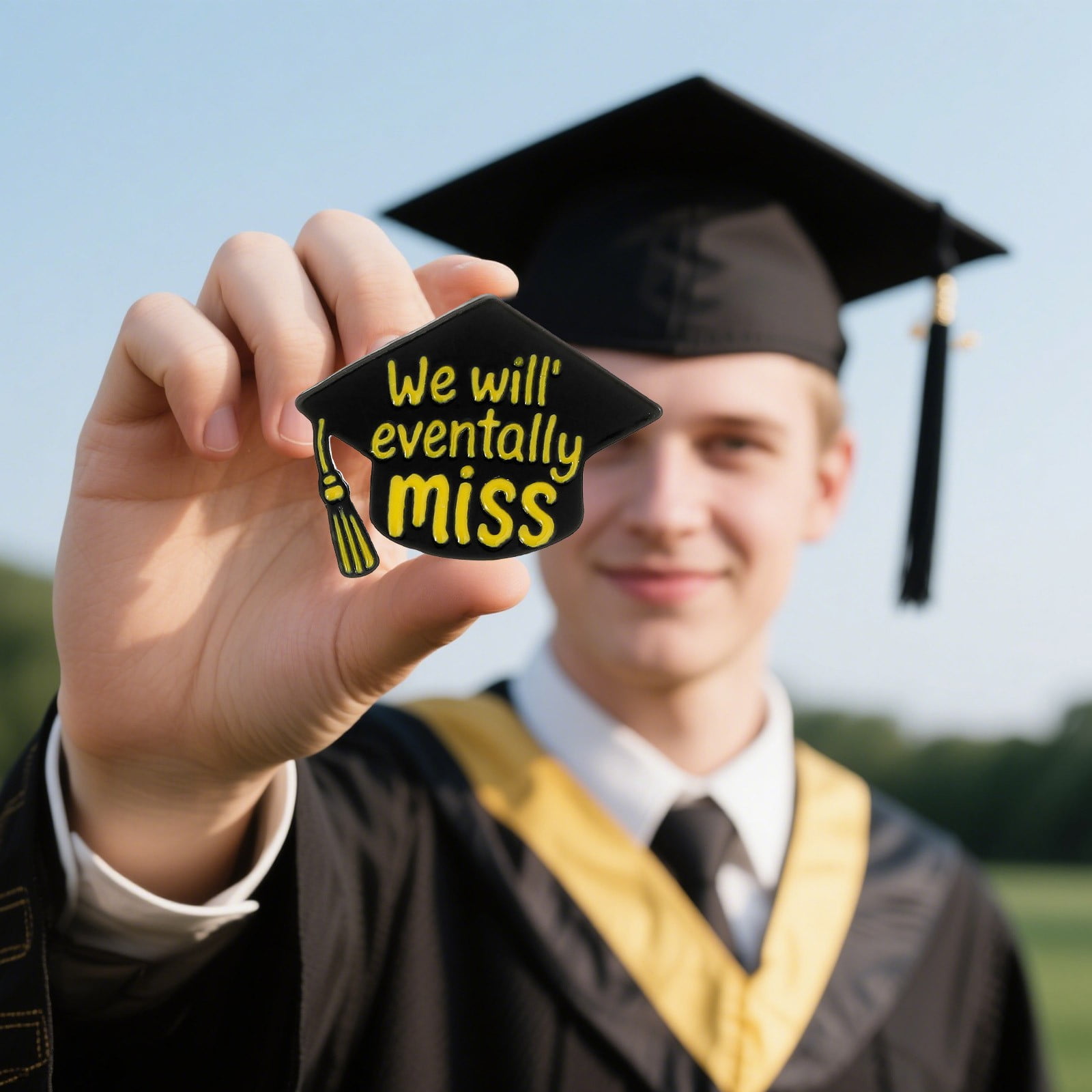 "Graduation Season Enamel Lapel Pin Black Graduation Cap With Inspiring ...