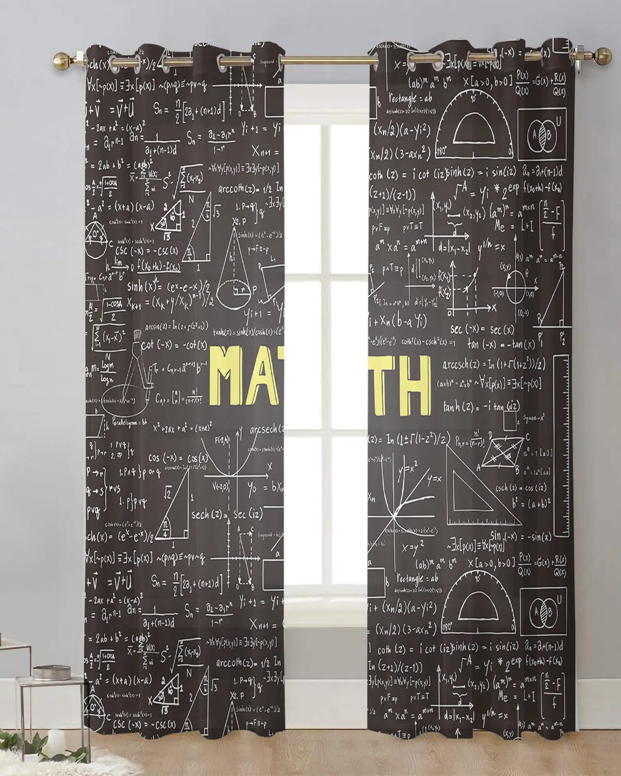 Graduation Season Formula Blackboard Chalk Bedroom Sheer Window Curtain ...