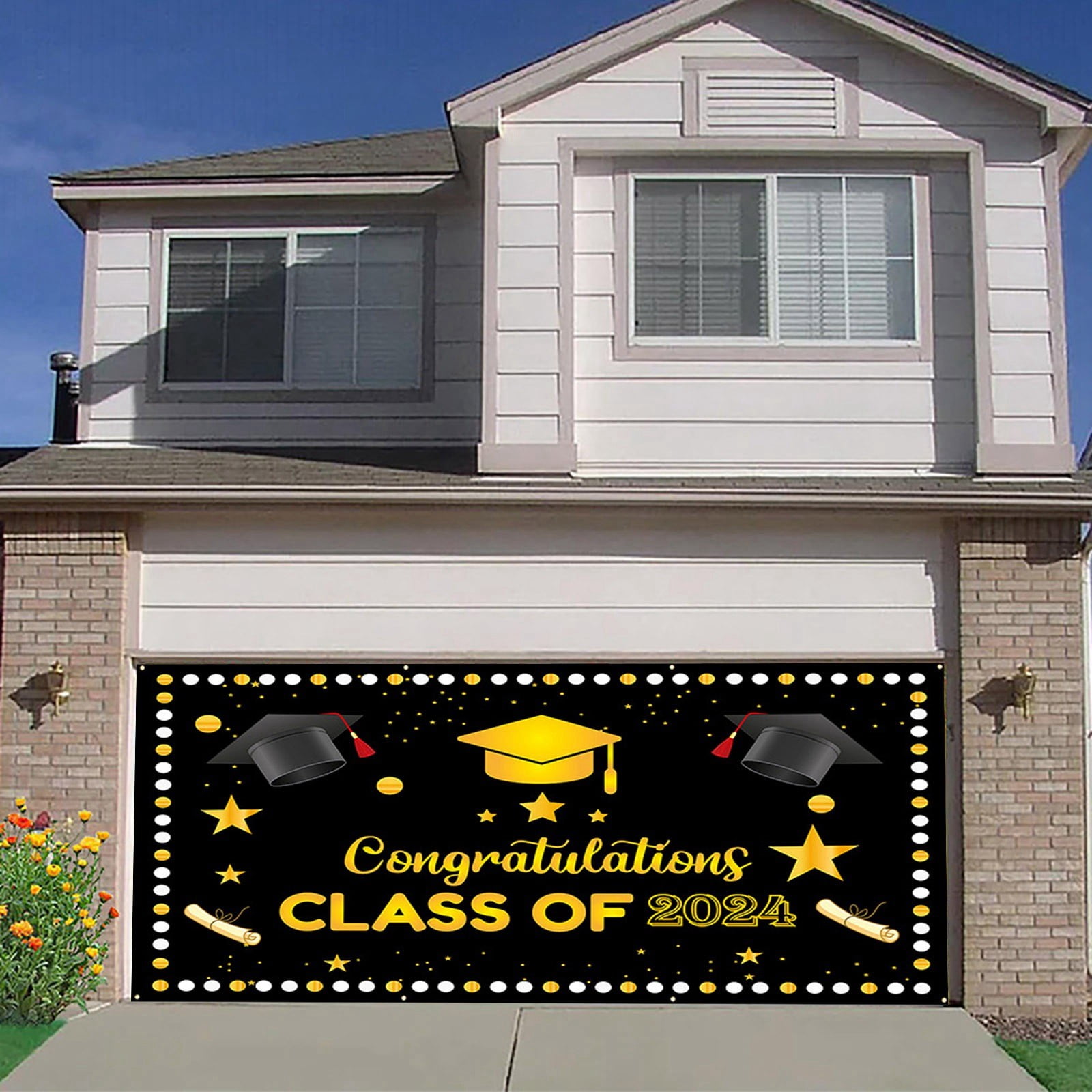 Graduation Season Garage Background Cloth Decoration Large Garage Door ...
