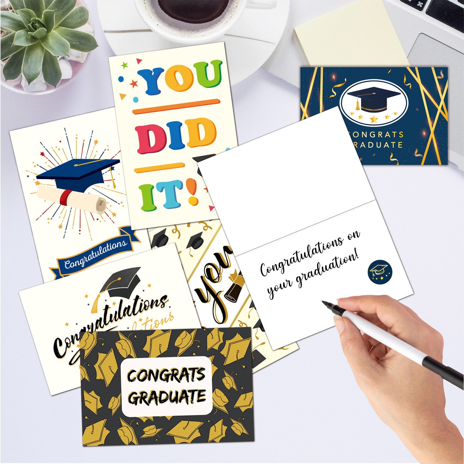 Graduation Season Greeting Card Set 12pcs with Envelopes and Stickers ...
