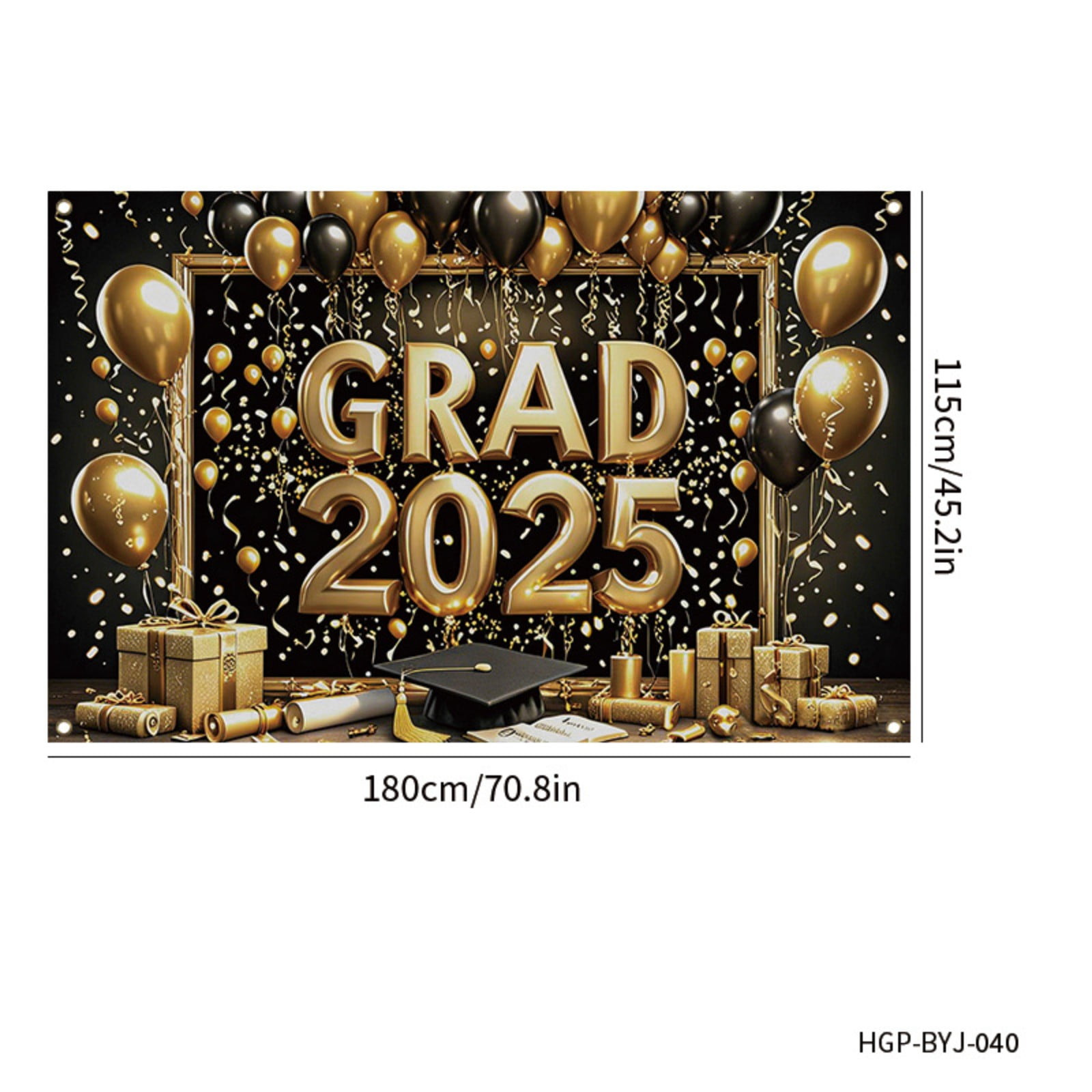 Graduation Season Offers Graduation Party Backdrop 2025 Gold and Black ...