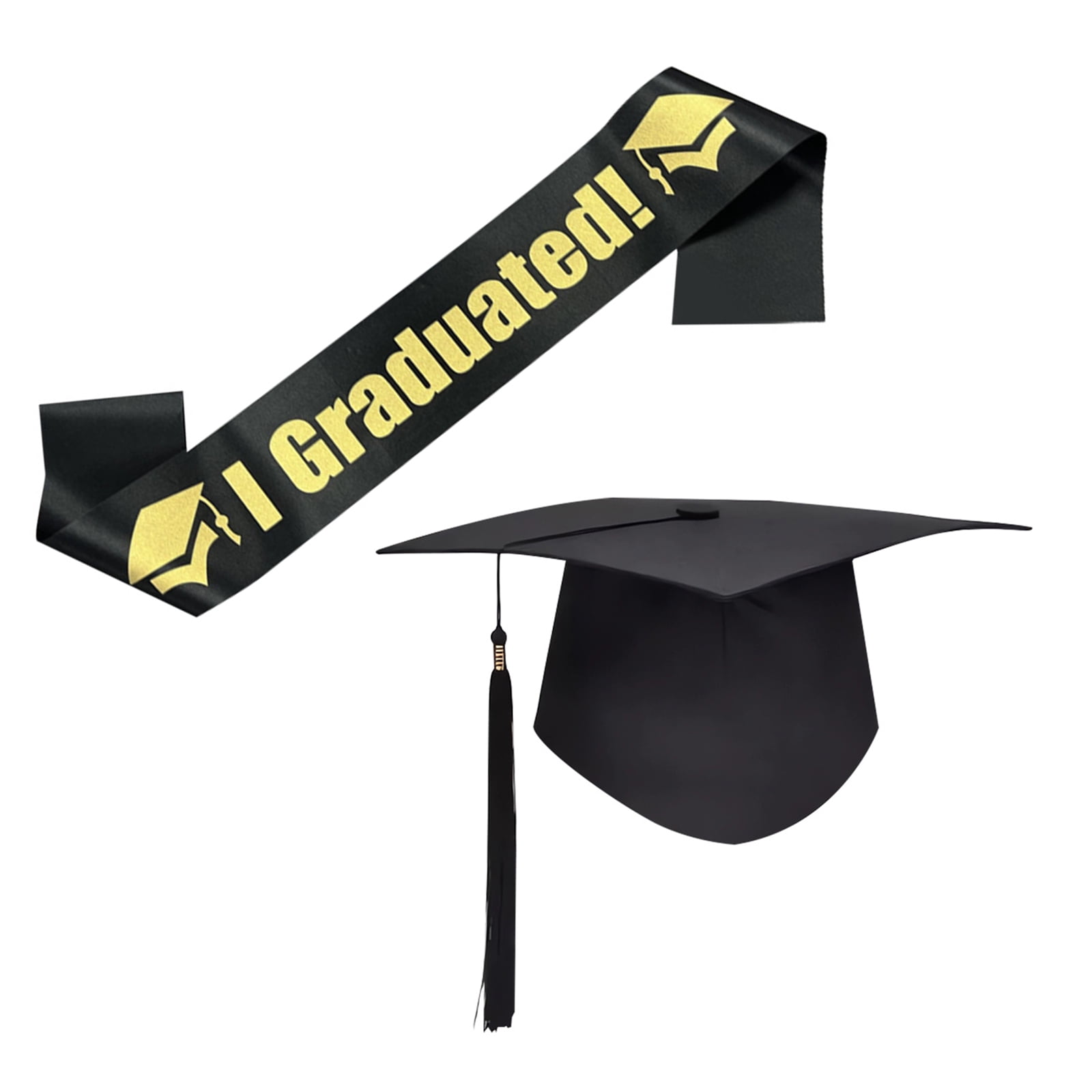 Graduation Season Sash and Hat Set Graduation Bachelor Hat for College ...