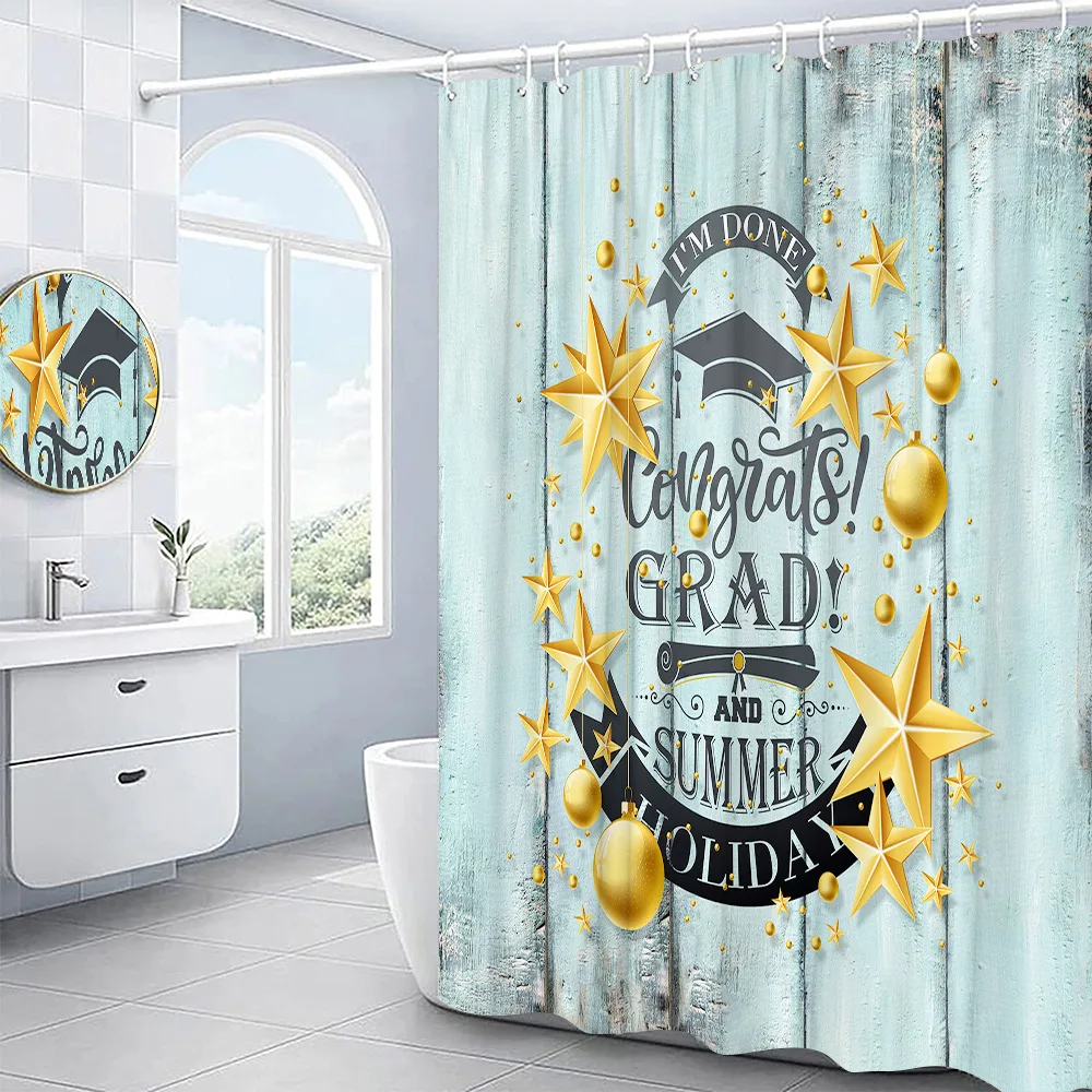 Graduation Season Shower Curtain for Bathroom with Polyester Fabric ...