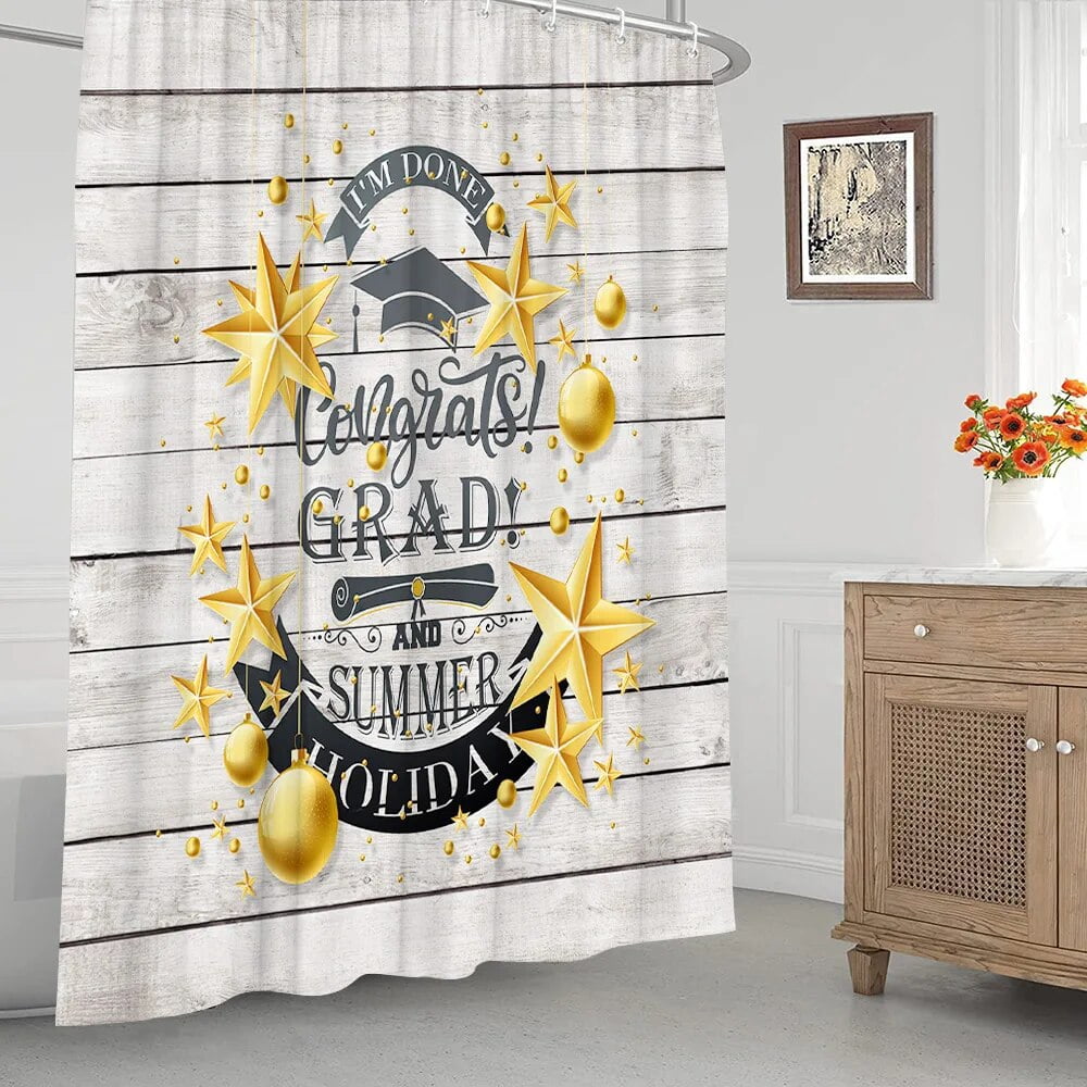 Graduation Season Shower Curtain for Bathroom with Polyester Fabric ...