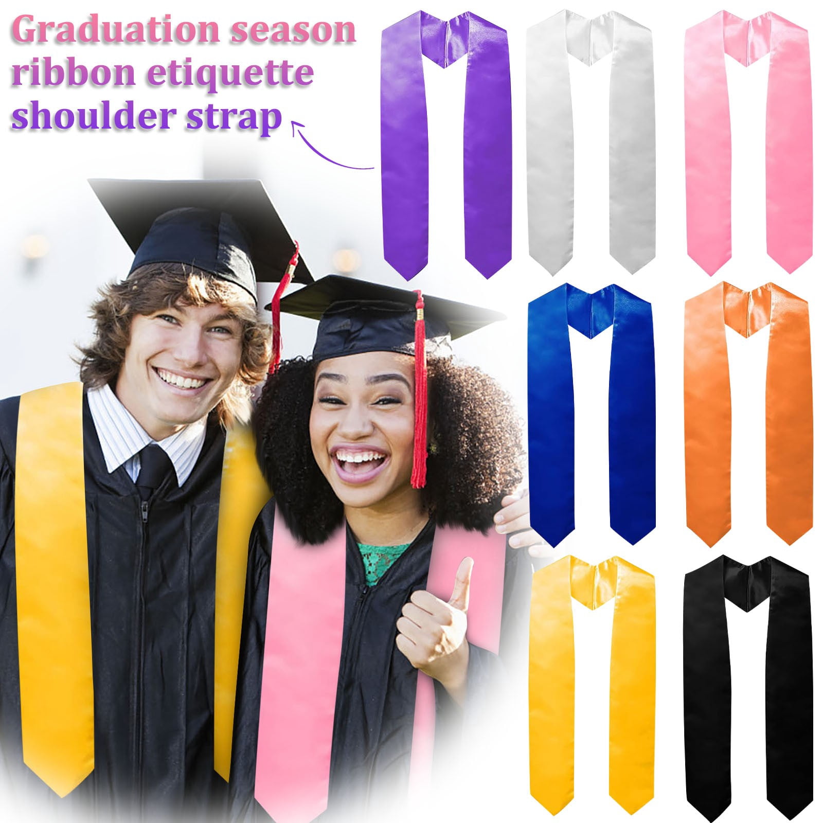 Graduation Shawl Unisex Graduation Stole Satin Sash Graduation Ceremony ...