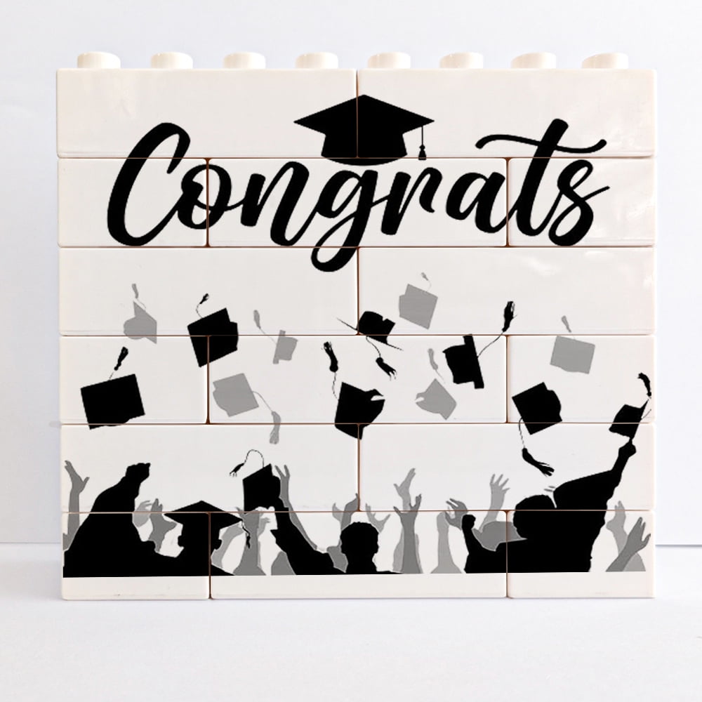 Graduation Sign Decor Desk Sign Graduate Congrats Building Bricks ...