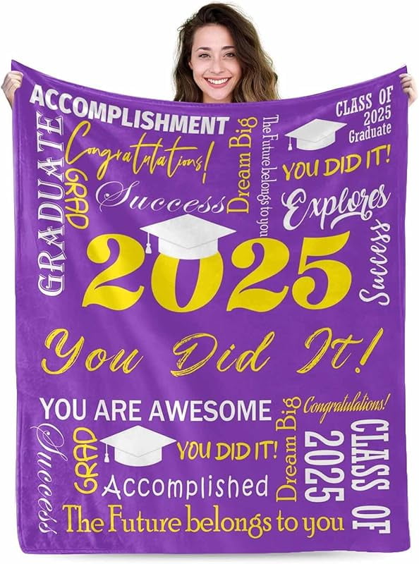 Graduation Soft Throw Blanket 2025, Birthday High School College ...
