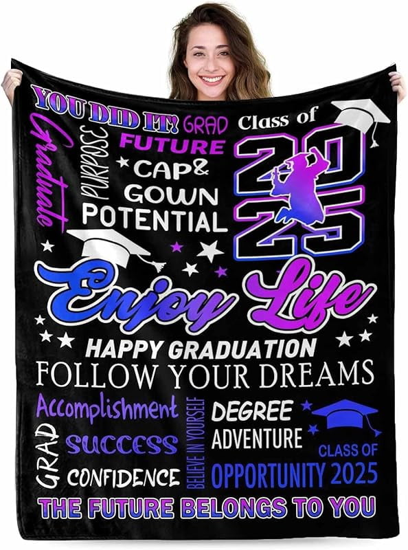 Graduation Soft Throw Blanket 2025, Birthday High School College ...