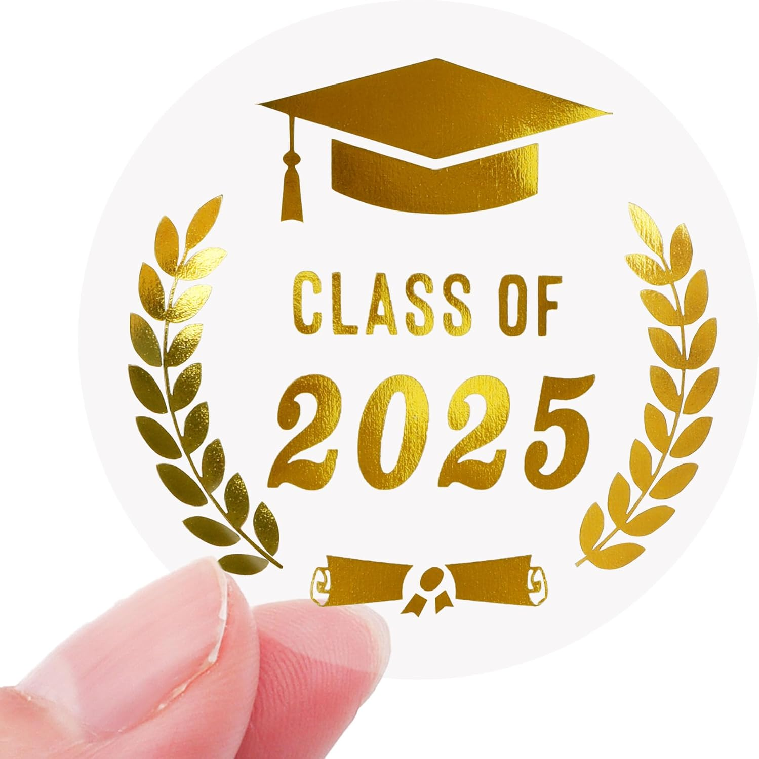 Graduation Stickers, 120PCS Class of 2025 Stickers, 1.6 inch Gold Foil ...
