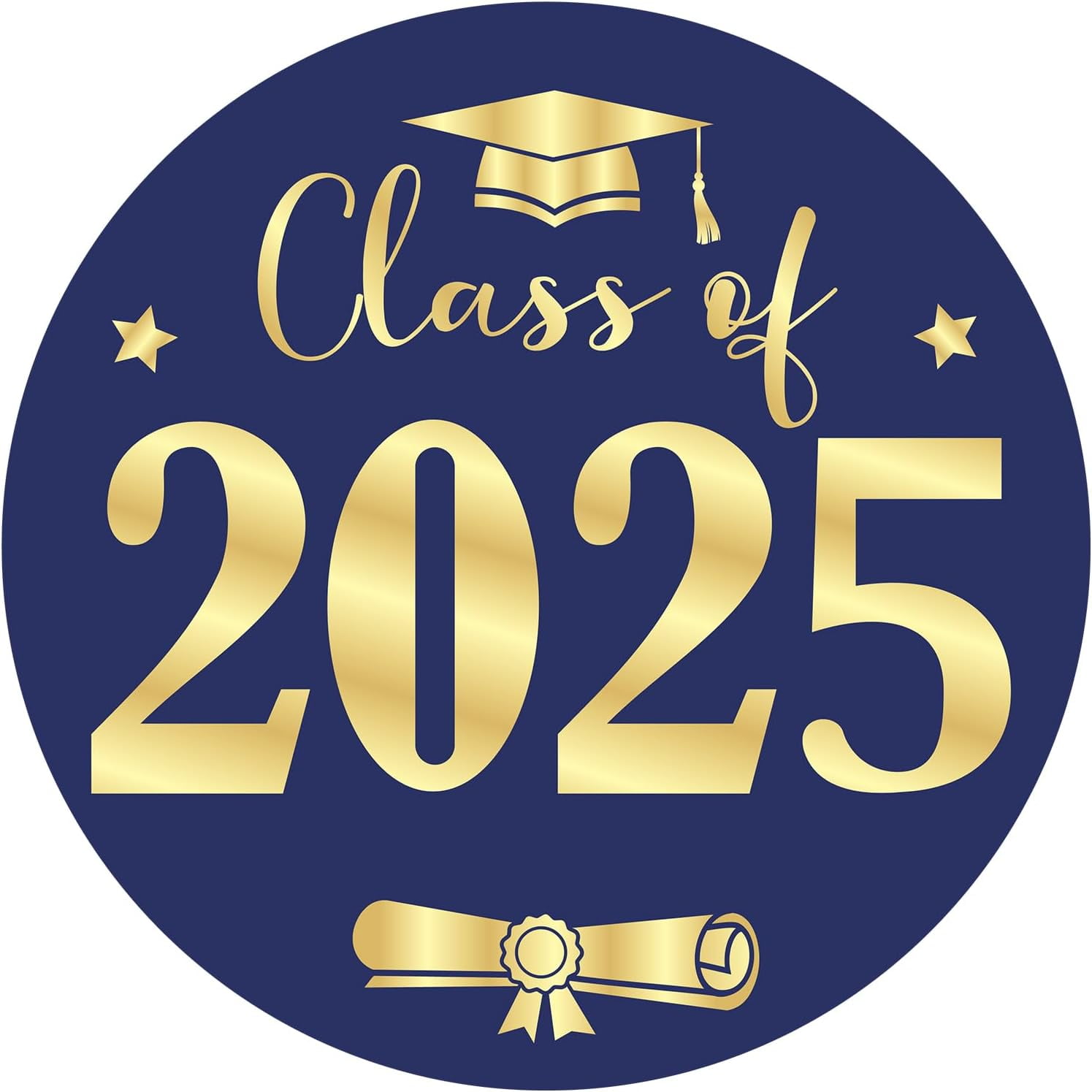 Graduation Stickers 2025 - Gold Blue Class of 2025 Stickers 60Pcs 1 ...