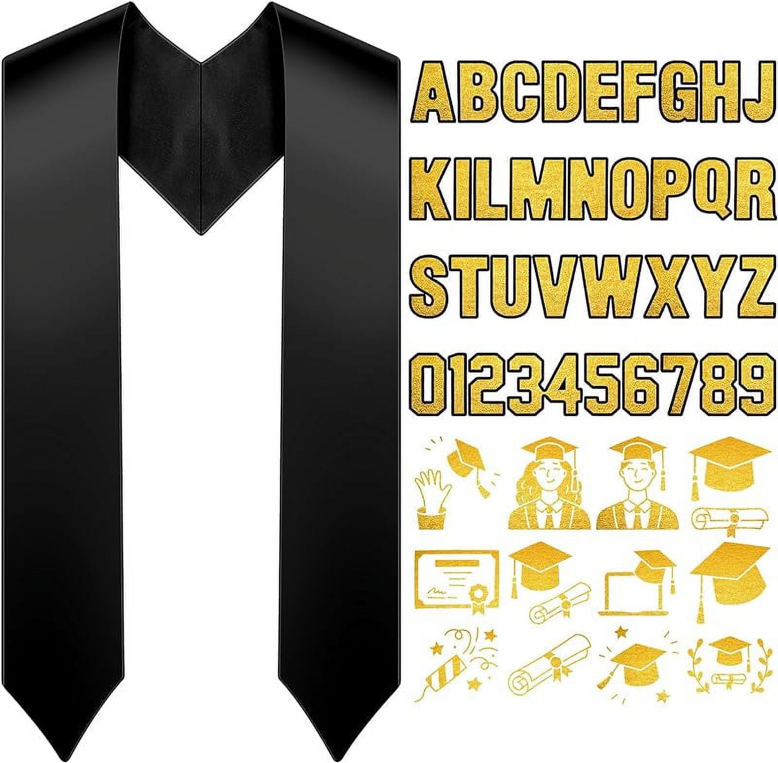 Graduation Stole 2024 Grad Shawl Strap with a to Z Letters 0 to 9 ...