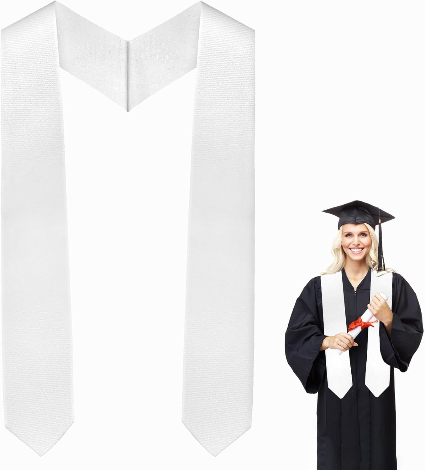Graduation Stole, 70" Graduation Sash Plain Graduation Stole Unisex ...