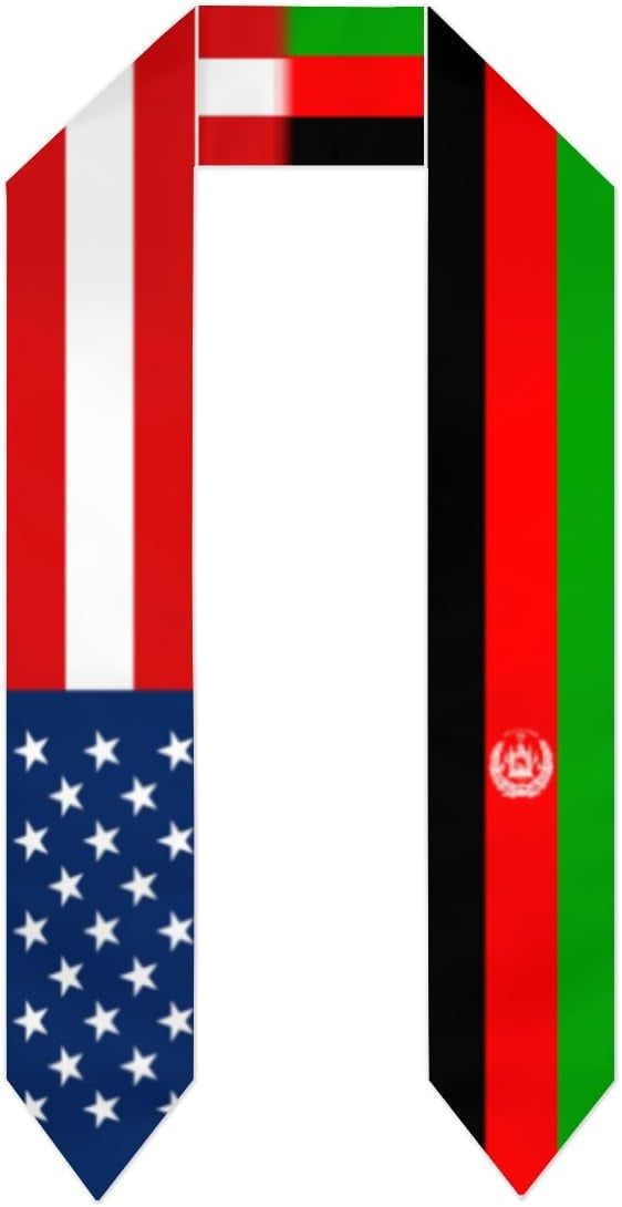 Graduation Stole America Afghanistan Afghan Flag Graduation Shawl Scarf ...