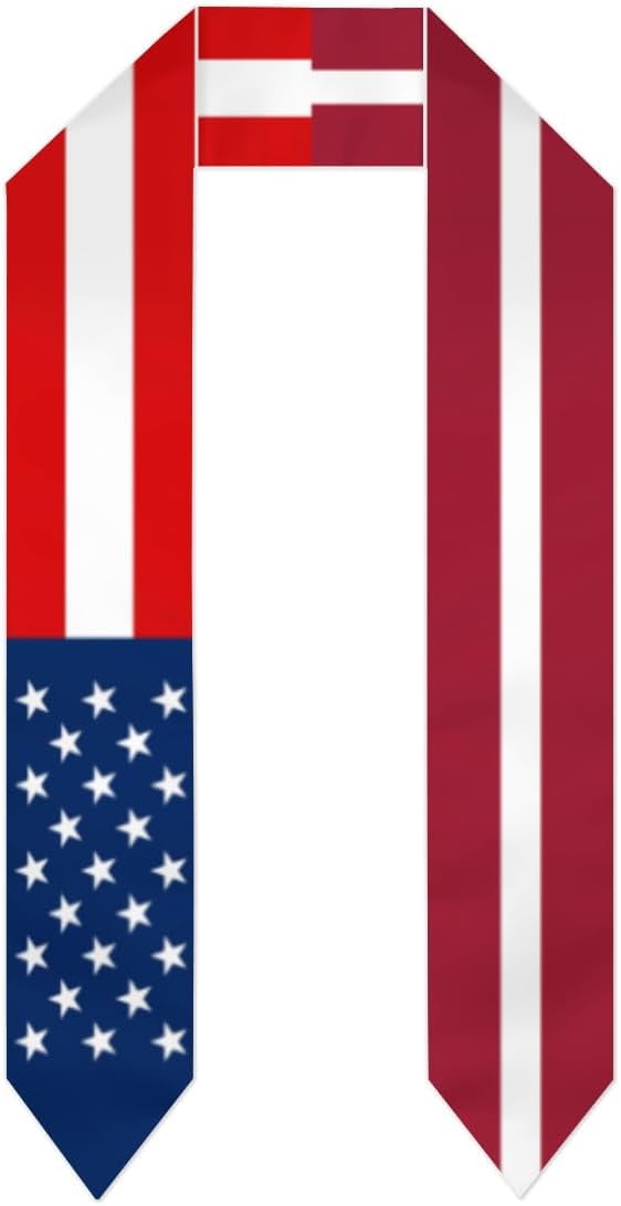 Graduation Stole America Latvia Latvian Flag Graduation Shawl Scarf ...