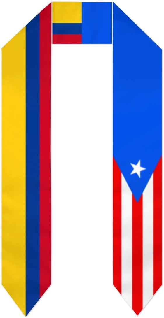 Graduation Stole Colombia Colombians Puerto Rico Flag Graduation Shawl ...