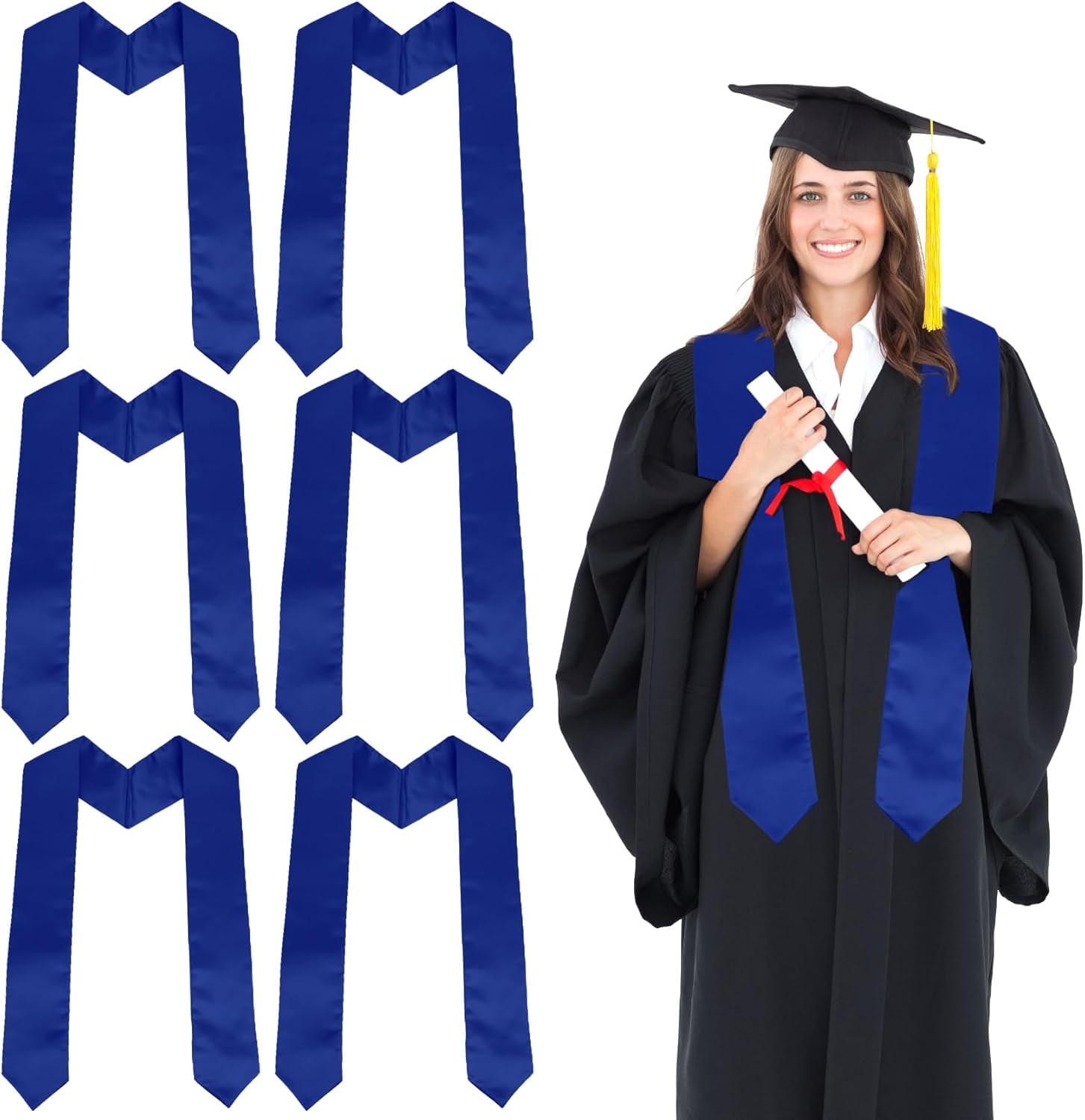 Graduation Stole Glass of 2025, 70" Plain Graduation Honor Stole Sash ...