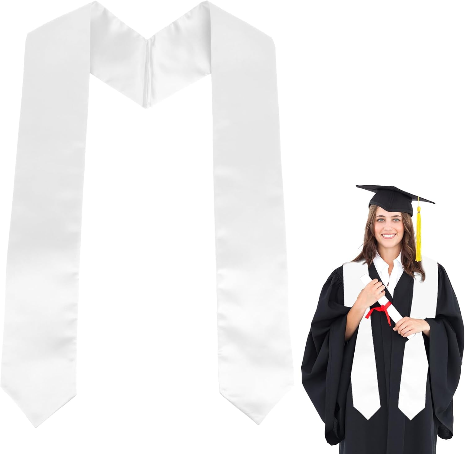 Graduation Stole Glass of 2025, 70" Plain Graduation Honor Stole Sash ...