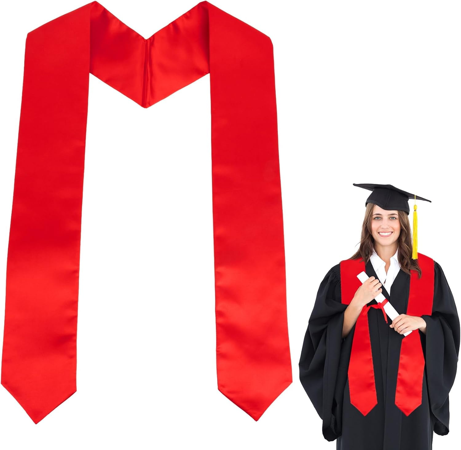 Graduation Stole Glass of 2025, 70" Plain Graduation Honor Stole Sash ...