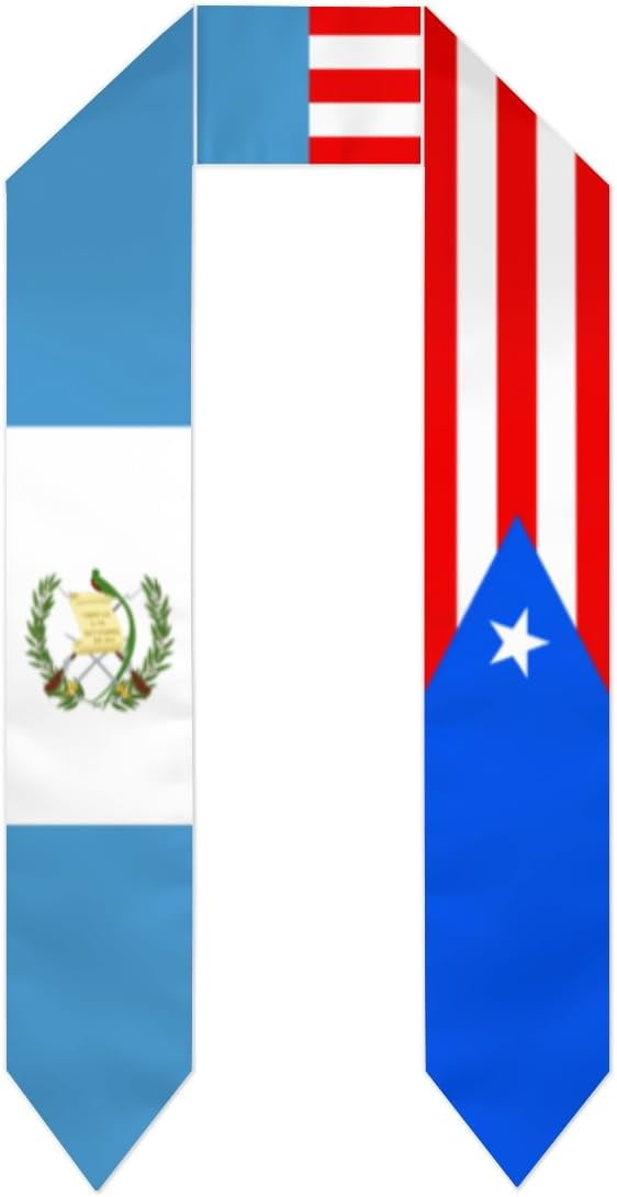 Graduation Stole Guatemala Guatemalans Puerto Rico Flag Graduation ...