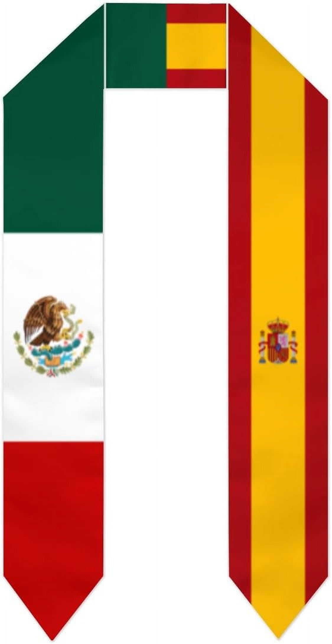 Graduation Stole Mexico Spain Spanish Flag Graduation Shawl Scarf Sash ...