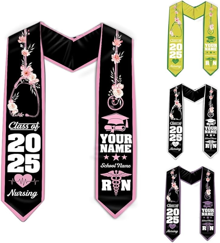 Graduation Stole, Nursing Stole, Custom Graduation Sash, Nursing ...