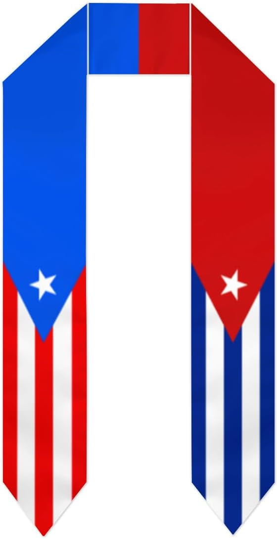 Graduation Stole Puerto Rico Cuba Flag Graduation Shawl Scarf Sash for ...