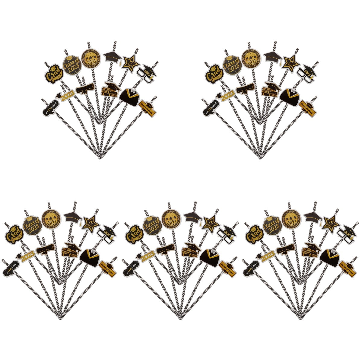 Graduation Straws 120 Pcs For Drinking Decor Disposable Decorations