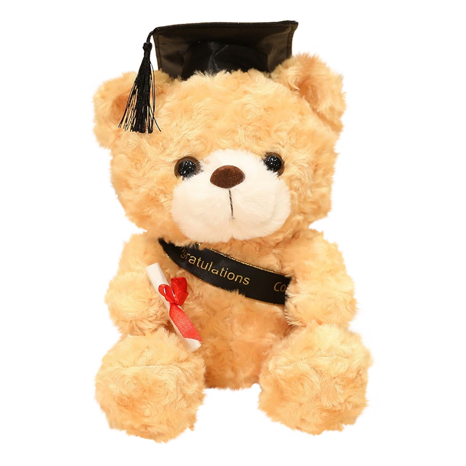 Graduation Stuffed Animal Teddy Bear, 11in Light Brown Plush Toy with ...