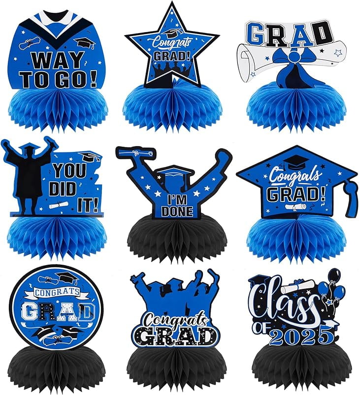 Graduation Table Decorations 2025, 9PCS Congratulate Graduation ...