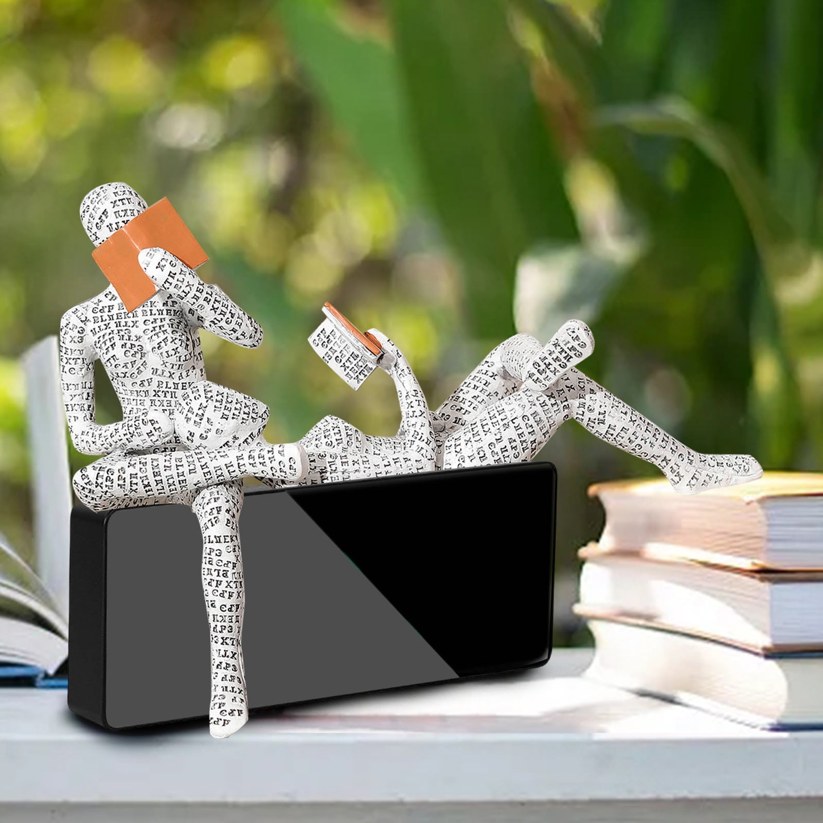 Graduation Table Decorations Reading Woman Figurine Pulp Bookshelf ...