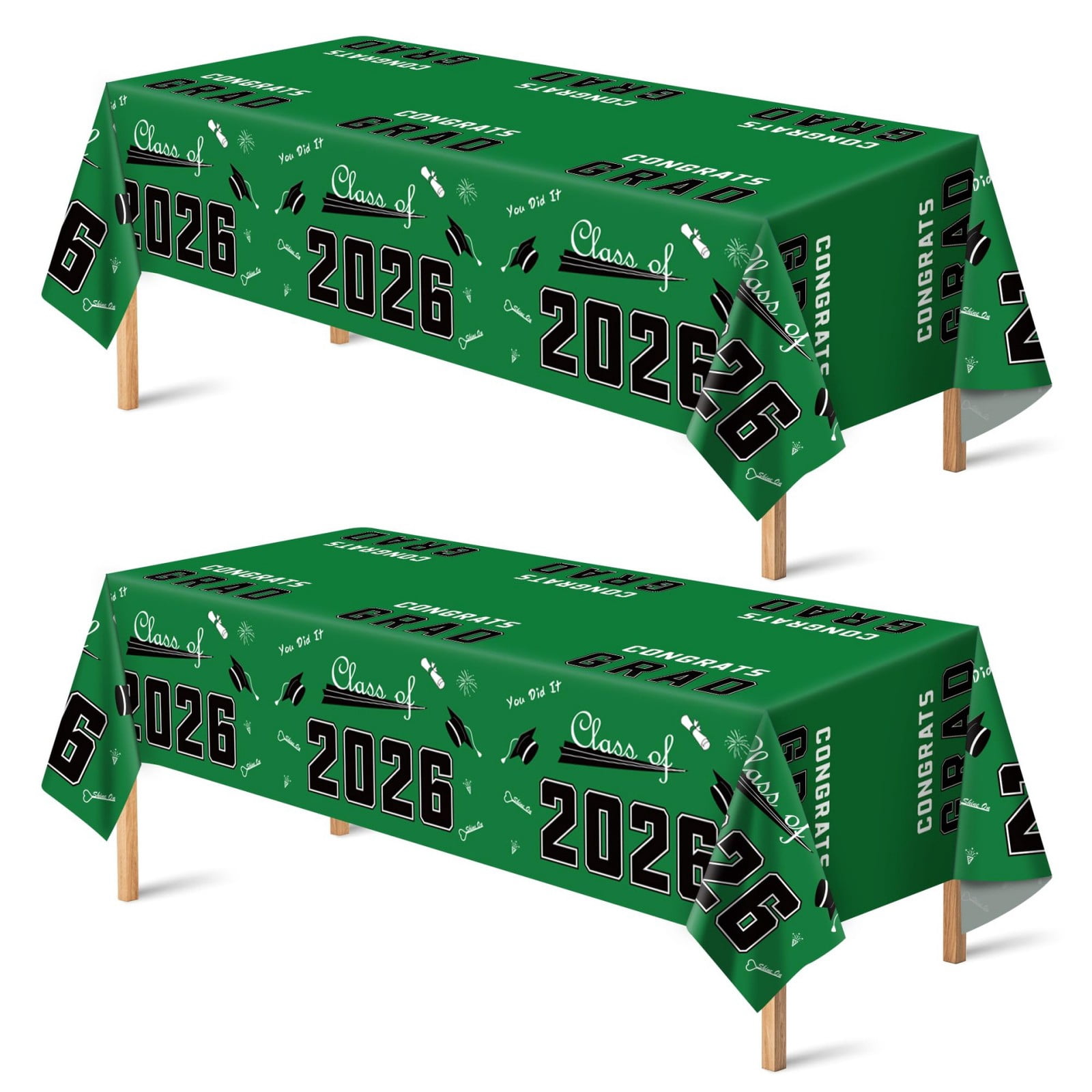 Graduation Tablecloth Congrats Grad Class of 2026 Rectangle Party Table ...