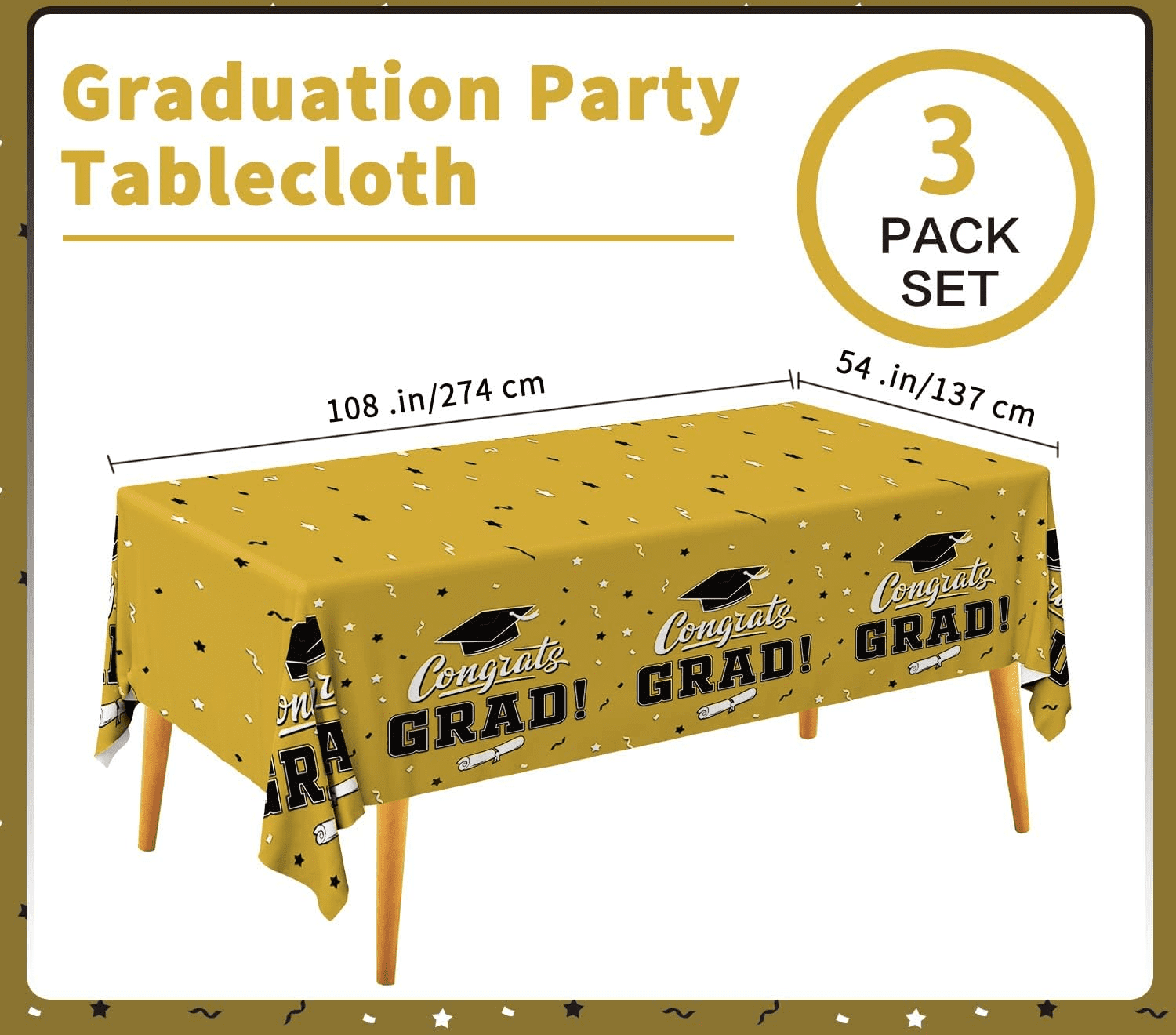Graduation Tablecloths Graduation Party Table Decorations Waterproof ...