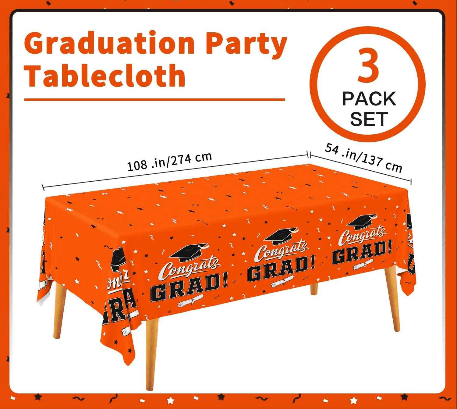 Graduation Tablecloths Graduation Party Table Decorations Waterproof ...