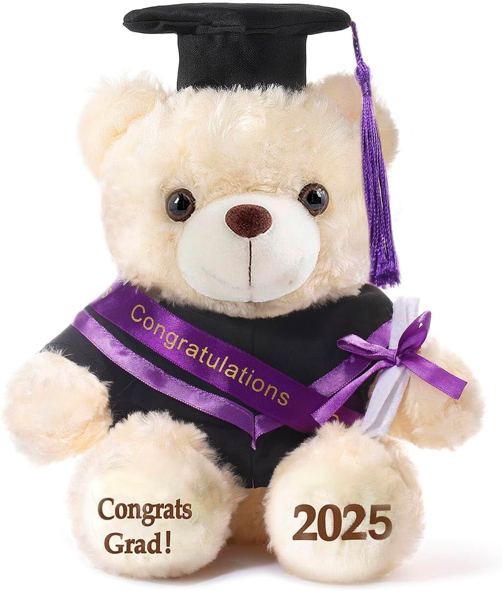 Graduation Teddy Bear Plush with Cap and Diploma, 8 inch (Blue ...