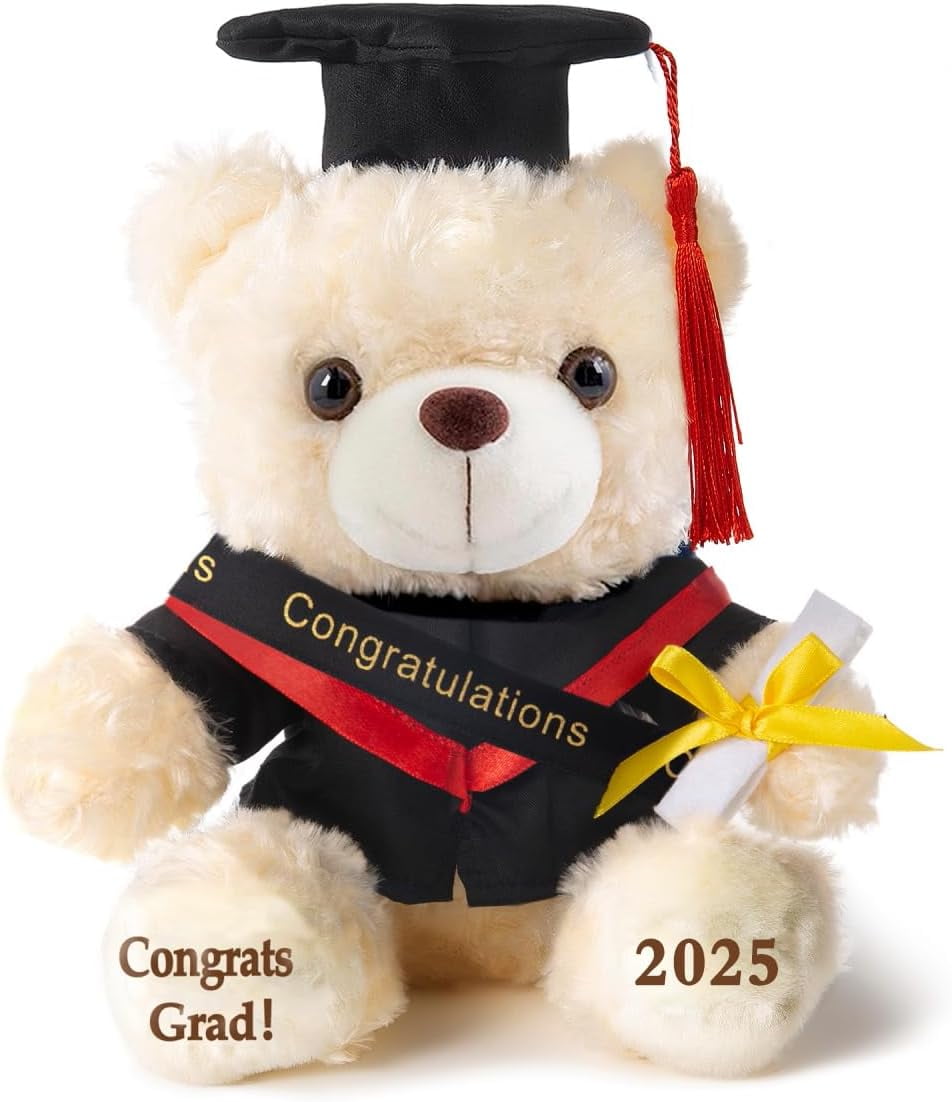 Graduation Teddy Bear Plush with Cap and Diploma, 8 inch (Blue ...