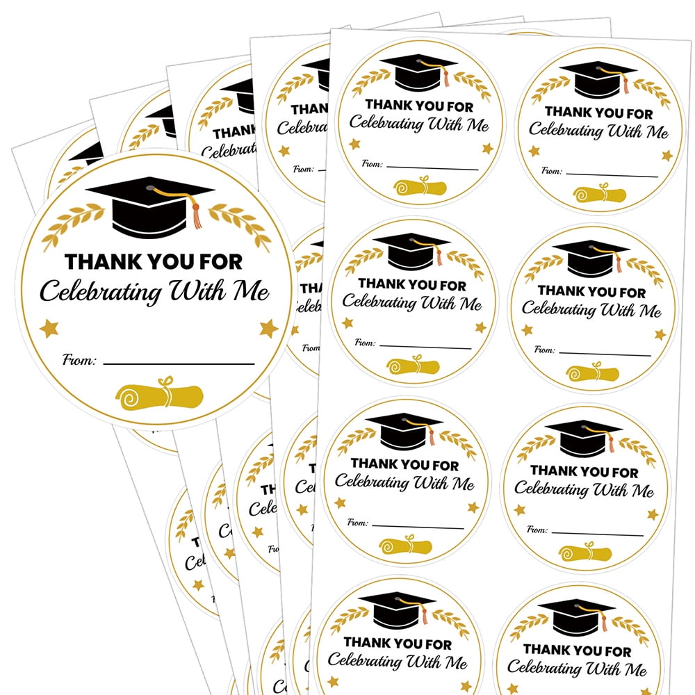 Graduation Thank You for Celebrating with Me Stickers 2 inch Class of ...